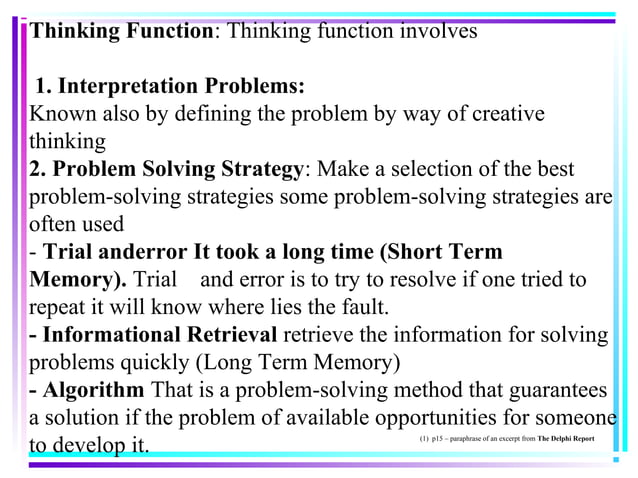 THINKING - PSYCHOLOGY | PPT | Daycare and Pre-School | Parenting