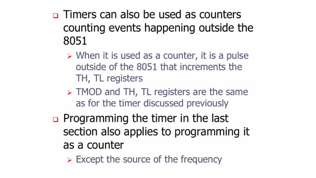 PPT TIMERS AND COUNTERS MICROCONTROLLERS | PPTX | Technology & Computing