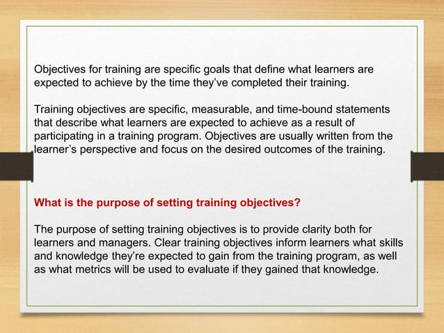 Training Methods and Training Objectives | PPT
