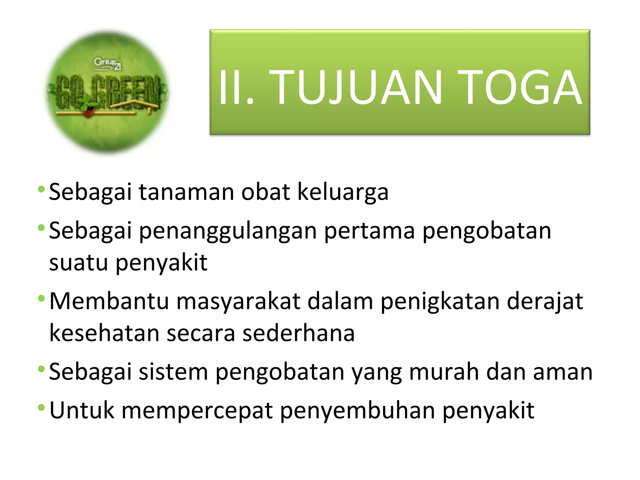 Ppt Tanaman Obat Keluarga ( TOGA) | PPT