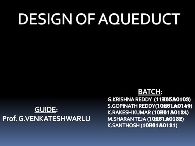 design of aqueduct | PPTX | Geography | Science