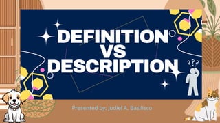 Definition vs. Description power point for highschool | PPTX