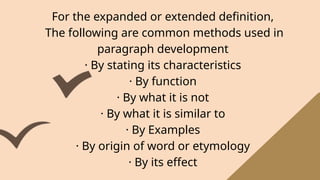 Definition vs. Description power point for highschool | PPTX