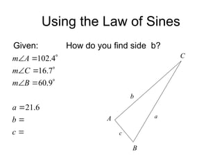 PPT Topic 1-Law of Sines.ppt with formulas | PPT