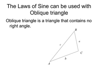 PPT Topic 1-Law of Sines.ppt with formulas | PPT