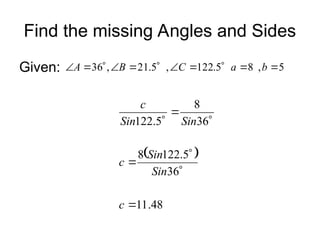 PPT Topic 1-Law of Sines.ppt with formulas | PPT