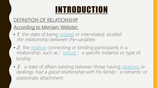 Nature and Role of Relationship | PPTX