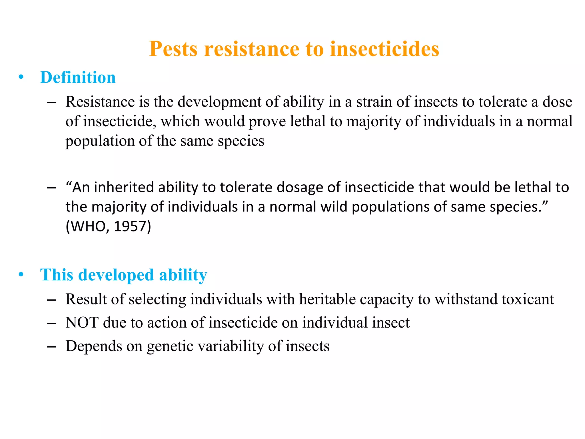pest resistance to insecticides | PPTX