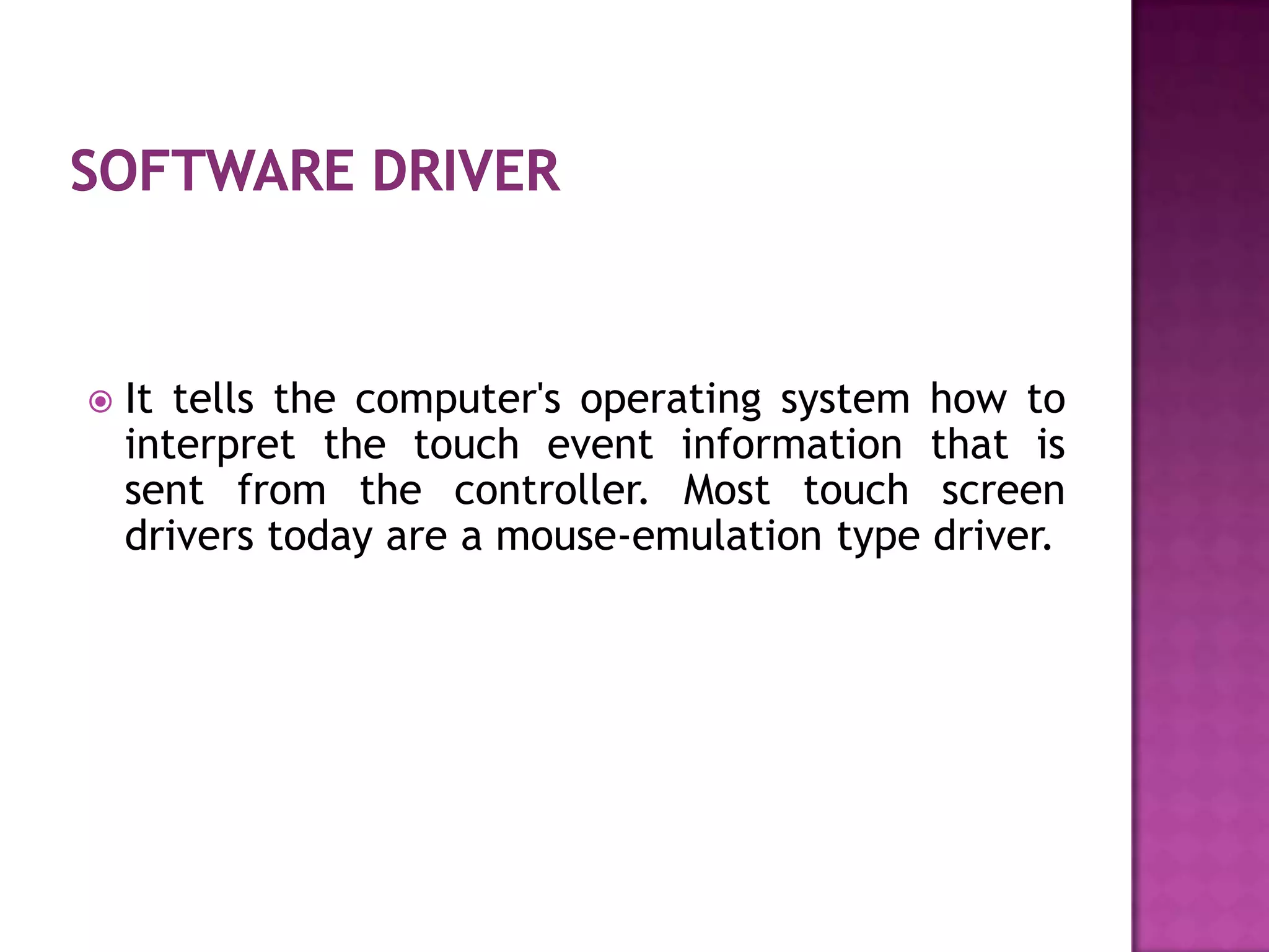 Ppt Touch Screen Sensor12 | PPTX | Operating Systems | Computer ...