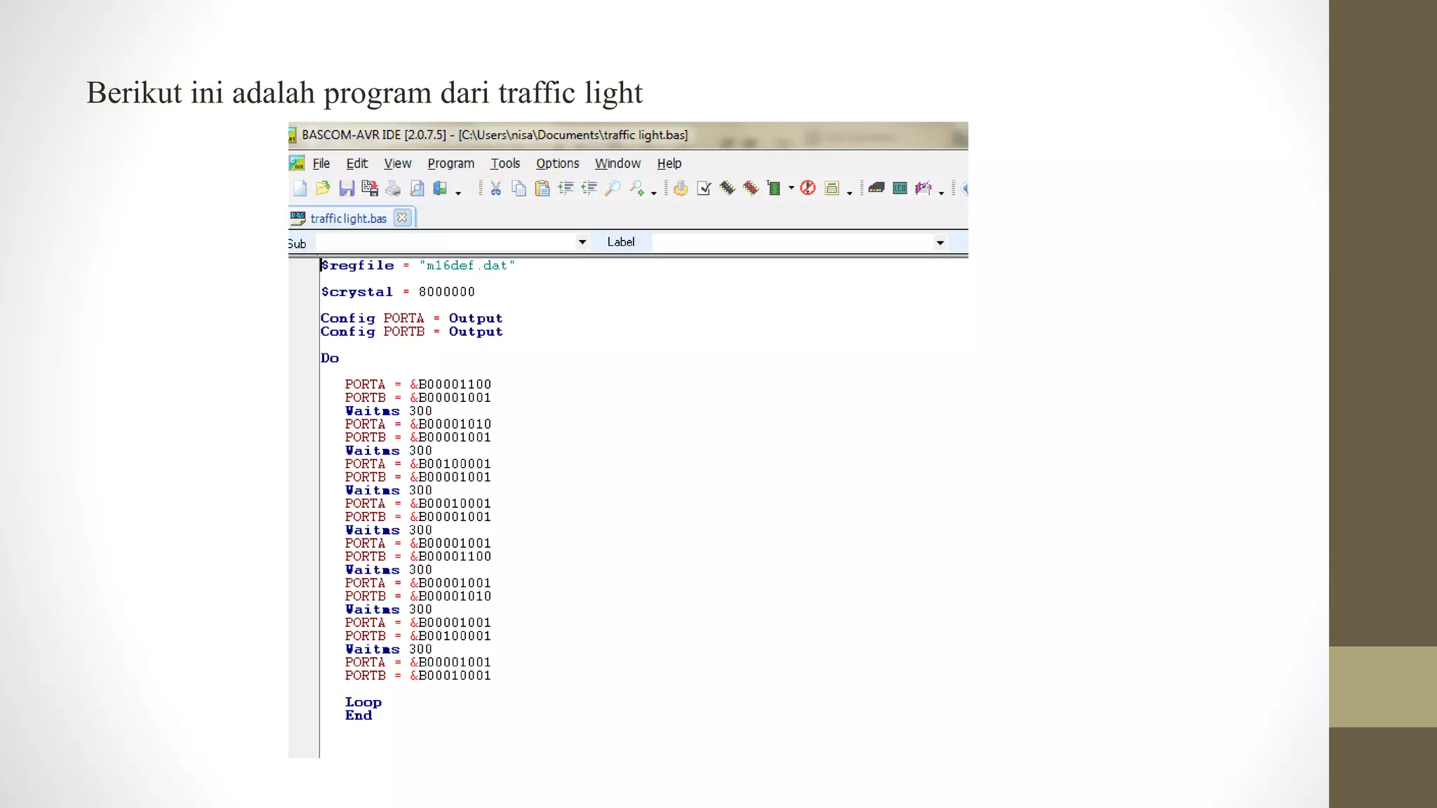 Traffic Light Berbasis ATmega16 | PPT