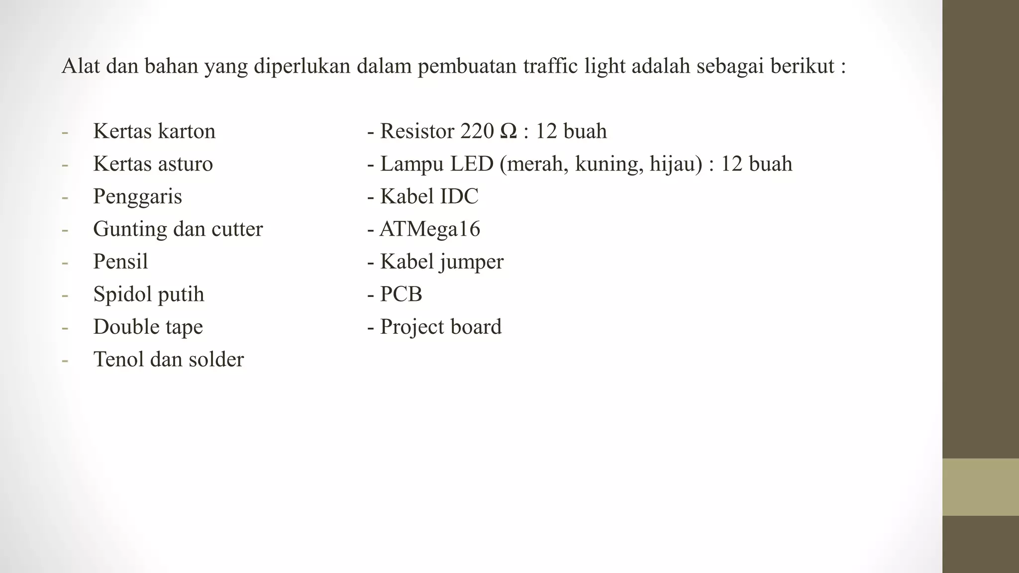 Traffic Light Berbasis ATmega16 | PPT