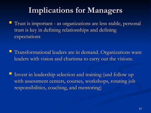 Ppt Transformational Leadership Concepts Ppt