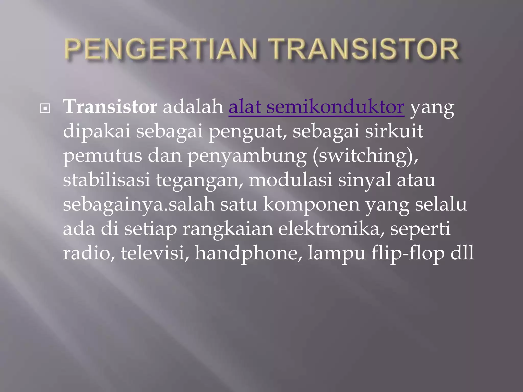 Ppt Transistor | PPTX