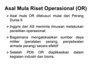 Mata Kuliah Teknik Riset Operasional S1 P | PPTX
