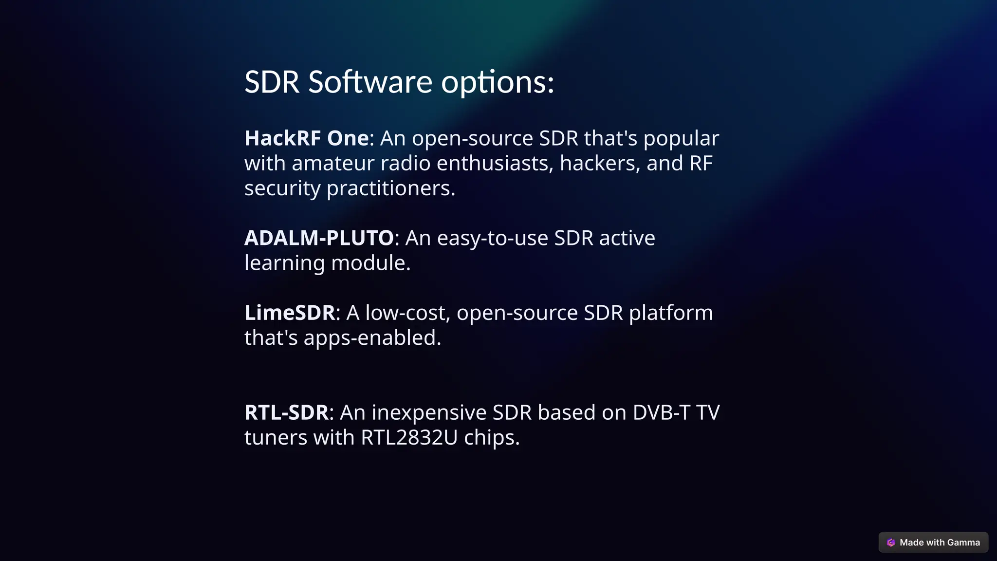 SOFTWARE DEFINED RADIO.Definition,hardware,software and applications | PPTX