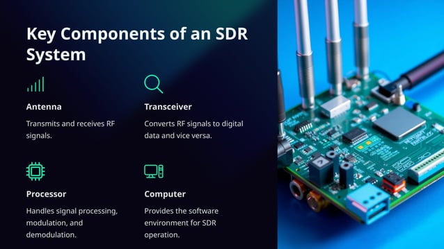 SOFTWARE DEFINED RADIO.Definition,hardware,software and applications | PPTX
