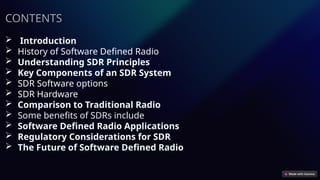 SOFTWARE DEFINED RADIO,DEF, APPLICATIONS, | PPTX