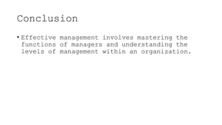 Levels of management - Presentation for PME | PPT