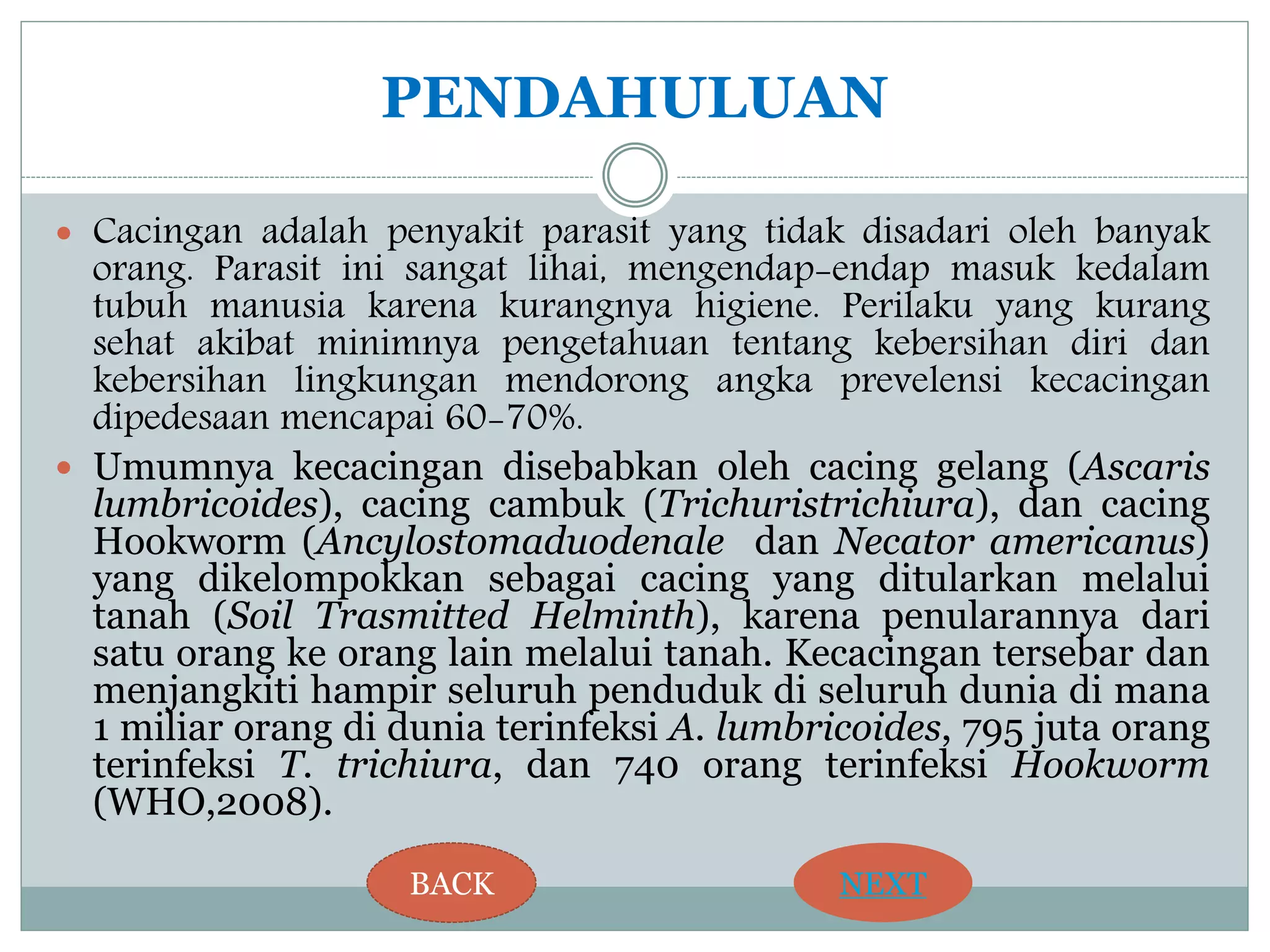 MATERI TENTANG KECACINGAN | PPTX