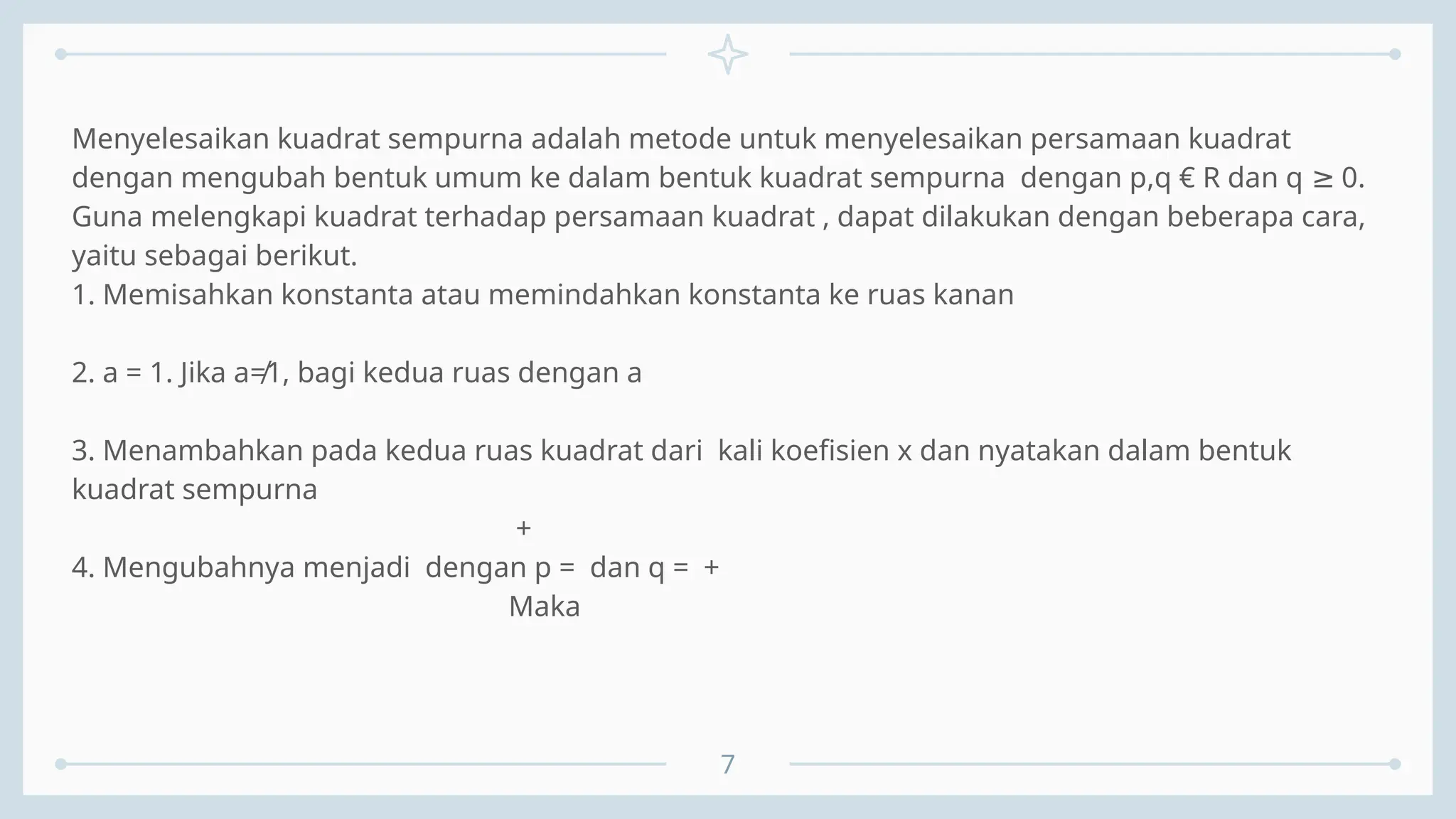 materi matematika tentang persamaan kuadrat | PPTX