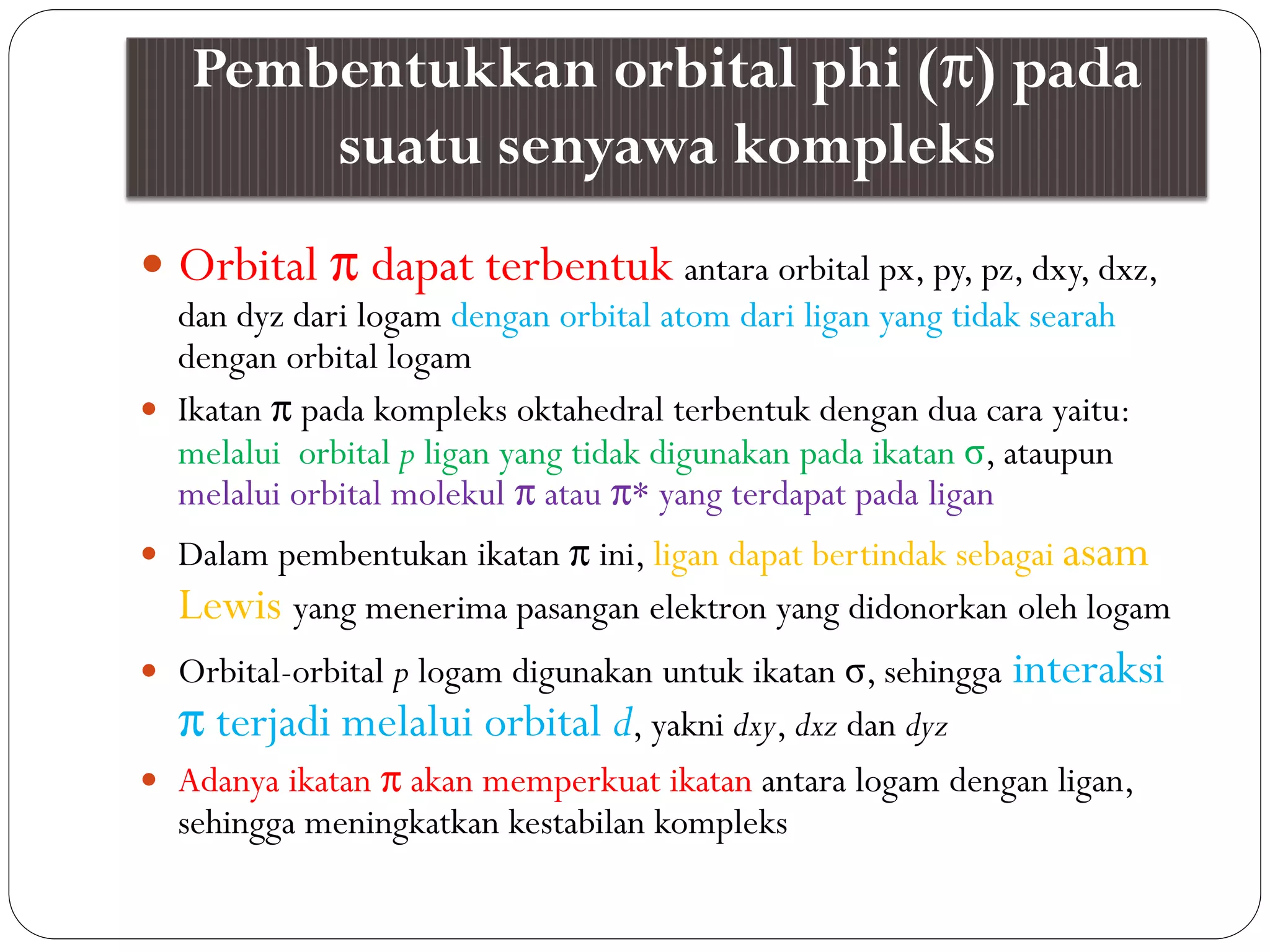 Teori Orbital Molekul dan Ligan Field Theory PPT | PDF