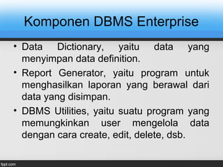 Trend in database administration, DBMS enterprise scale | PPT