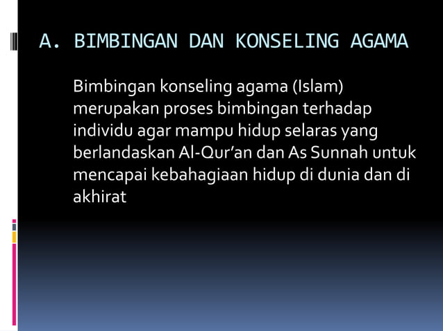 Ppt tujuan dan aspek aspek konseling agama | PPT