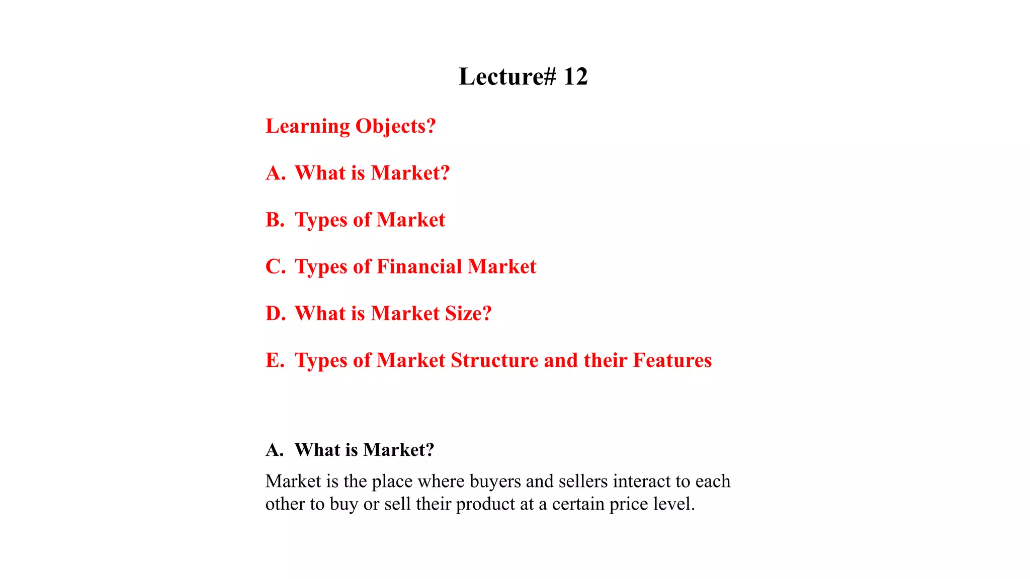 Ppt types of market | PPTX