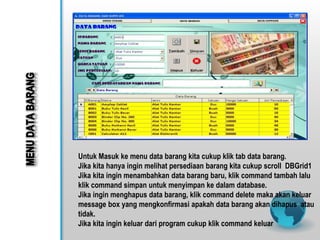 APLIKASI DATA BARANG DAN DATA SUPPLIER MENGGUNAKAN VISUAL BASIC 6.0 | PPTX