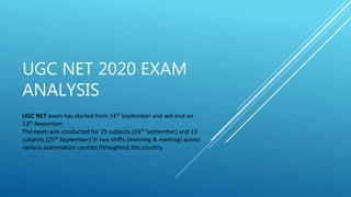 UGC NET 2020 exam analysis | PPT