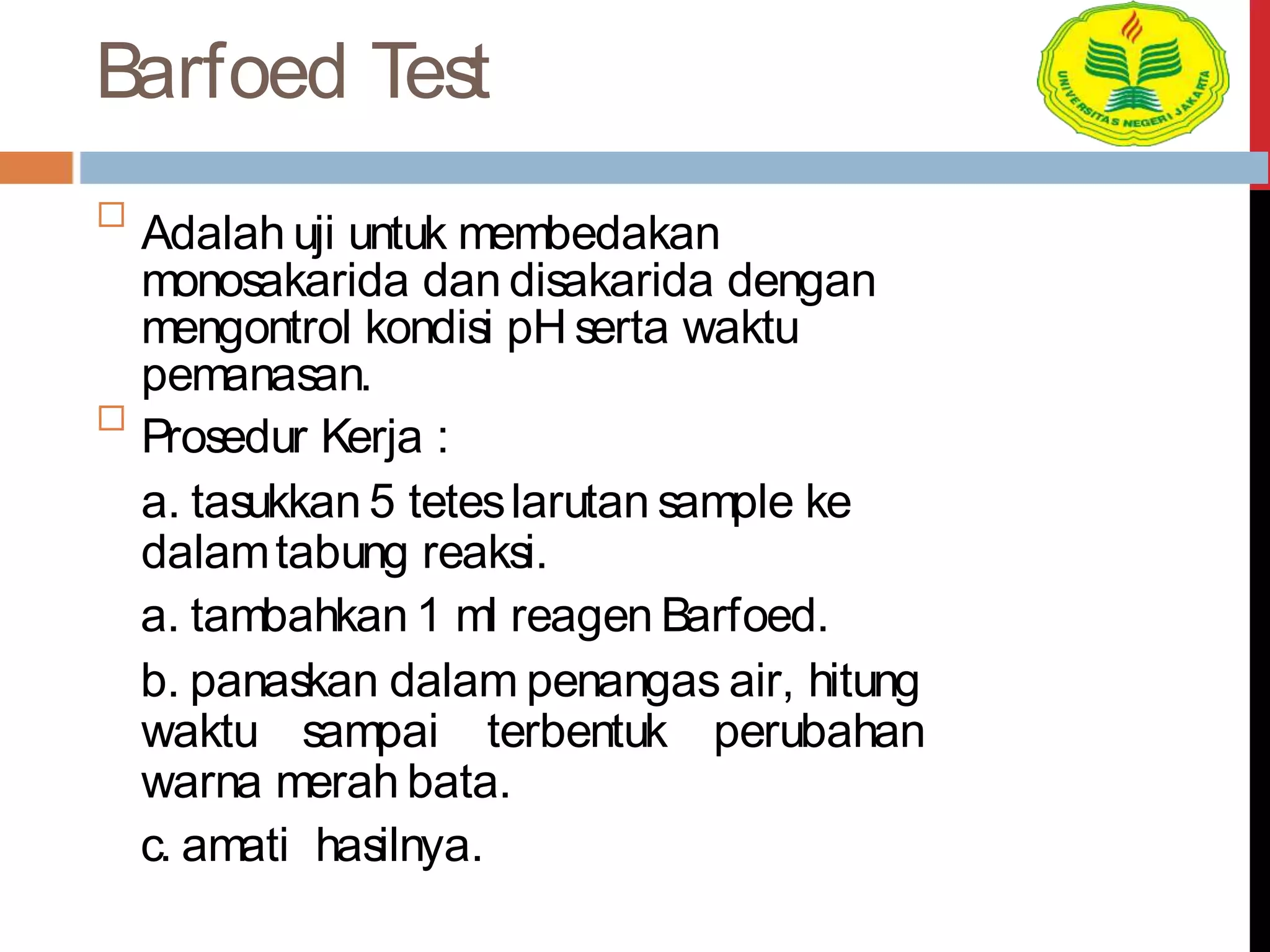 Ppt uji karbohidrat | PPTX