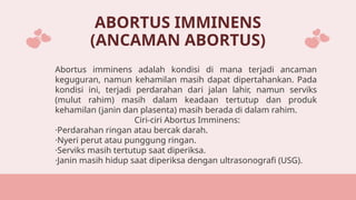 POWER POINT TENTANG ABORTUS DALAM KEHAMILAN | PPTX