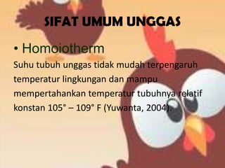 body covering dan sifat umum unggas | PPTX