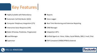 Teckinfo- Call center software solutions | Complete inbound and outbound solution | PPT
