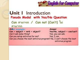 English for Computer Unit 1 Introduction | PDF
