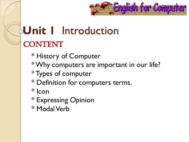 English For Computer Unit 1 Introduction