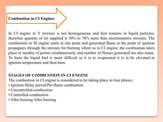 Basic of Combustion in CI Engines | PPTX