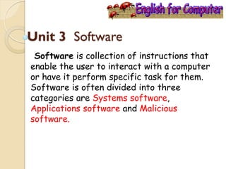 English for Computer unit 3 Software | PDF | Desktop Publishing | Computer Software and Applications