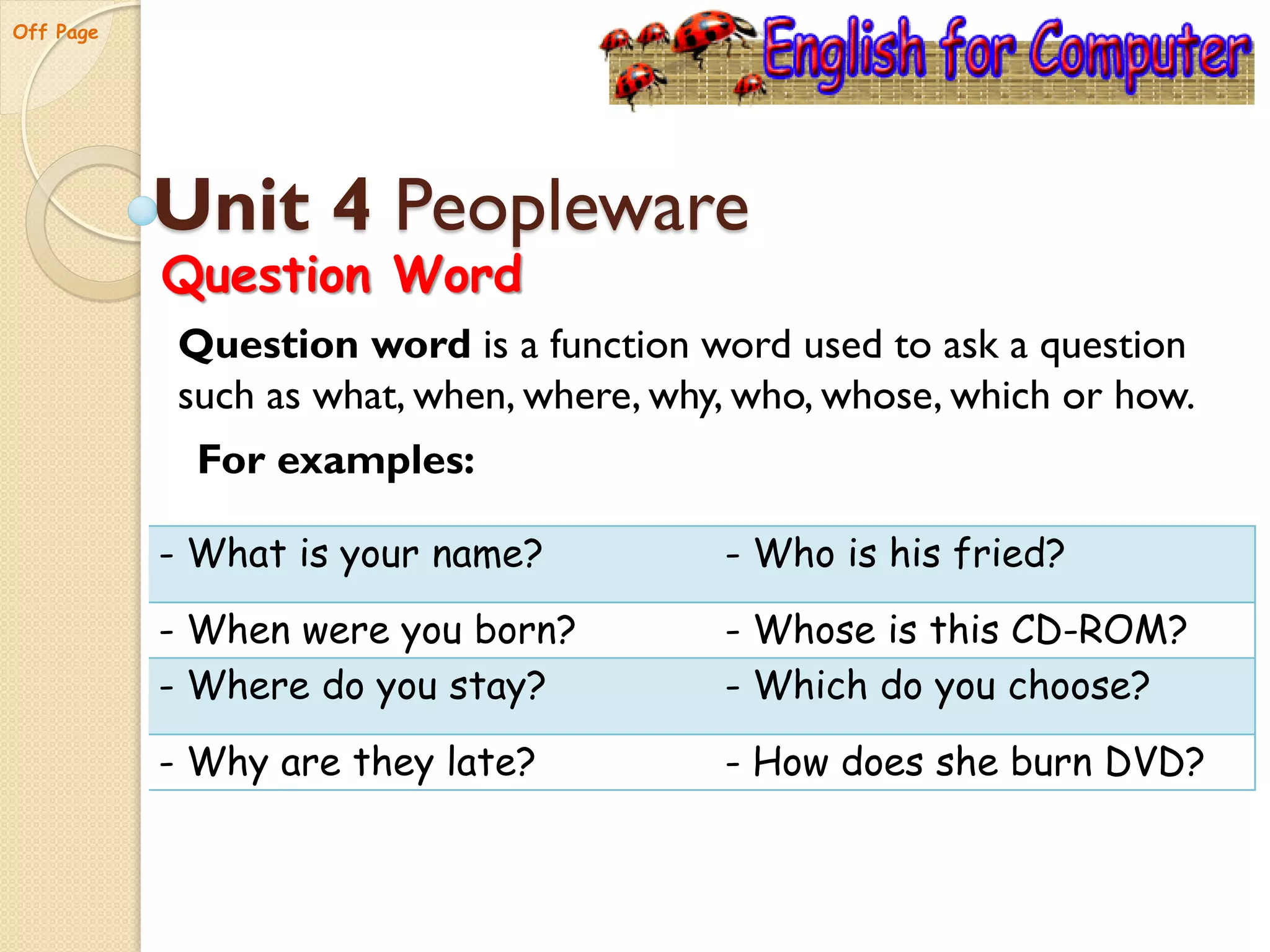 English for Computer unit 4 Peopleware | PDF