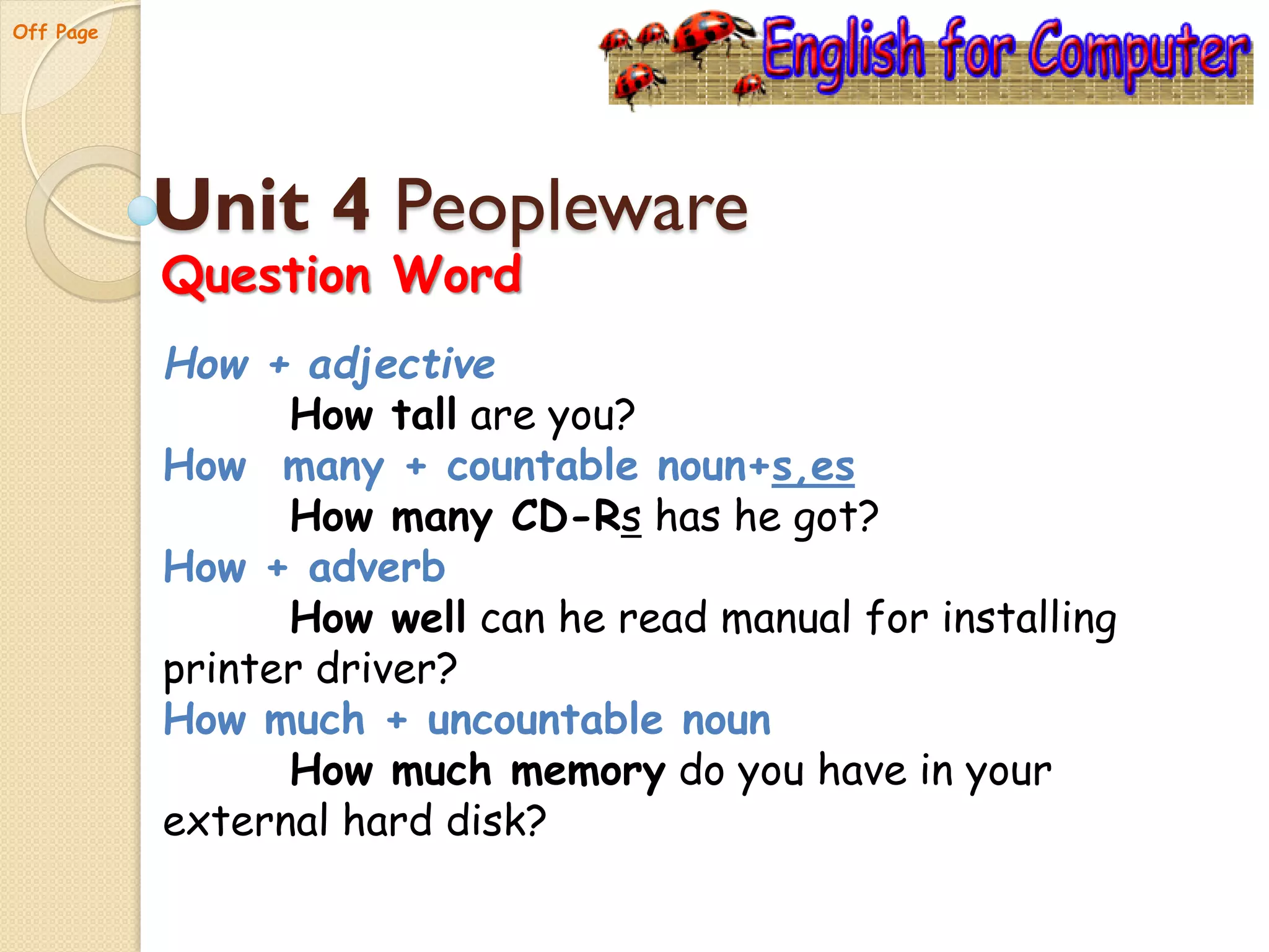 English for Computer unit 4 Peopleware | PDF