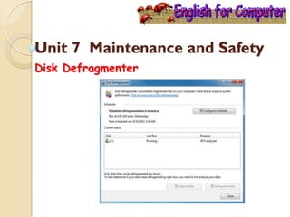 English for Computer Unit 7 Maintenance and Safety | PDF