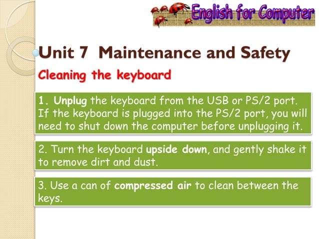English for Computer Unit 7 Maintenance and Safety | PDF | IT and Internet Support | Internet