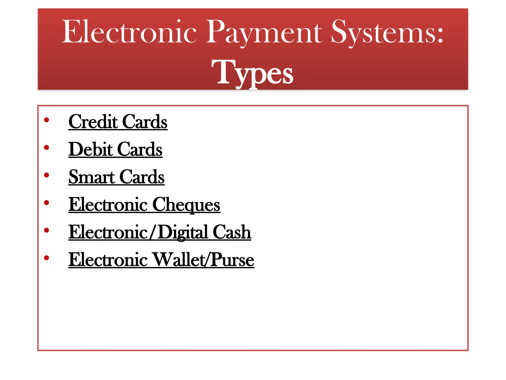 PPT Unit VII E-Payment Systems.pptx..... | PPTX