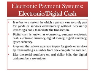PPT Unit VII E-Payment Systems.pptx..... | PPT
