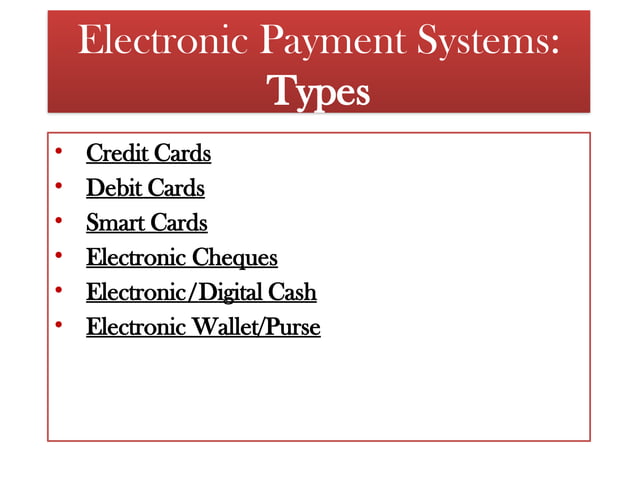 PPT Unit VII E-Payment Systems.pptx..... | PPT