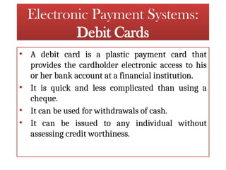 PPT Unit VII E-Payment Systems.pptx..... | PPTX