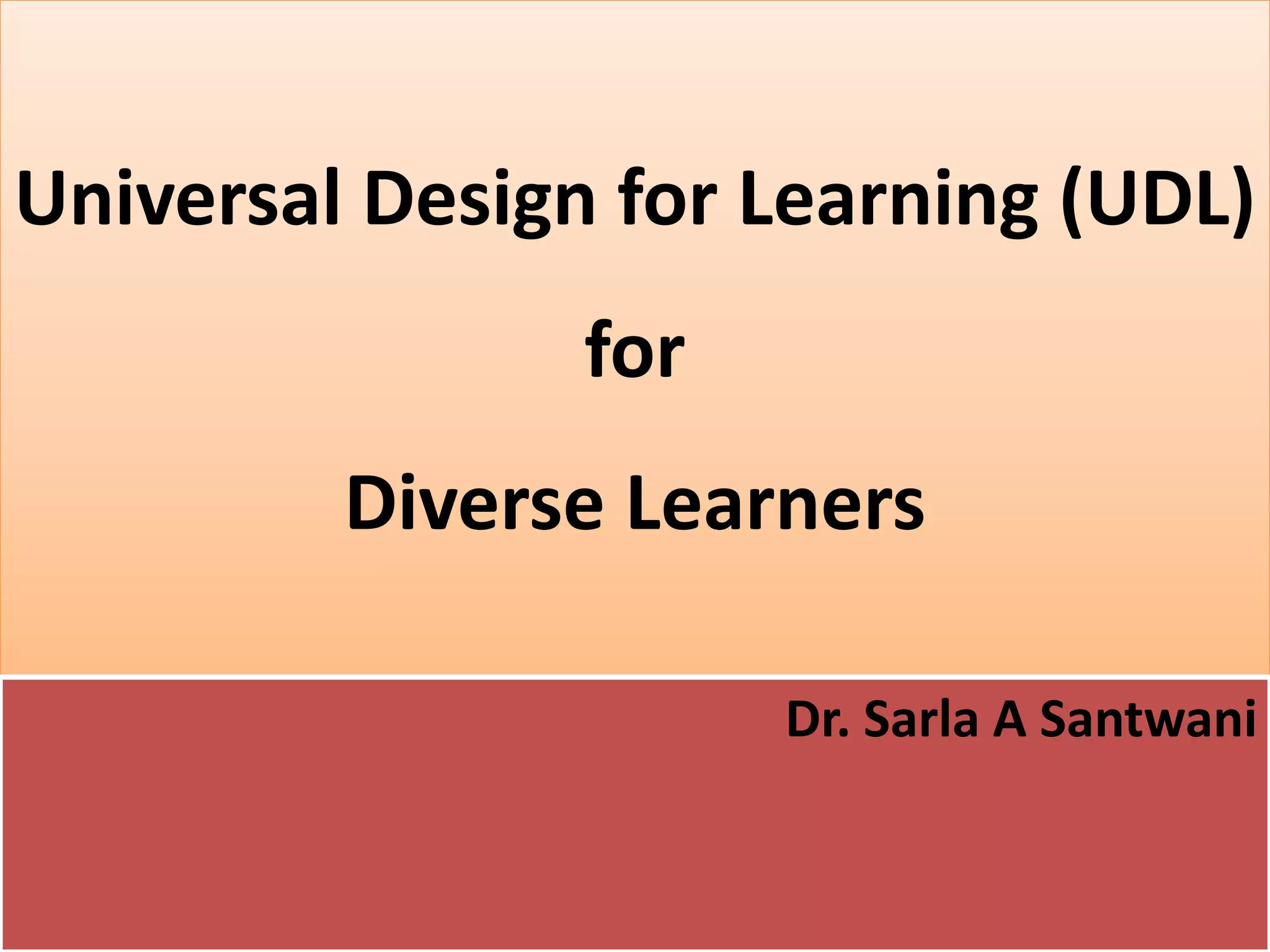 Ppt universal design for learning (udl) for | PPTX