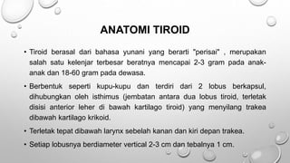 Ppt teknik pemeriksaan tiroid up take | PPTX
