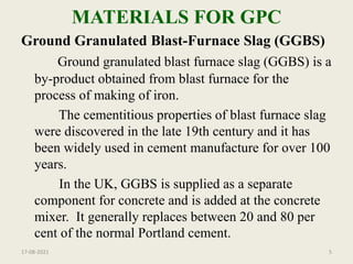 STRENGTH AND DURABILITY STUDY OF GROUND GRANULATED BLAST FURNACE SLAG ...