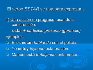 Usos del verbo estar | PPT
